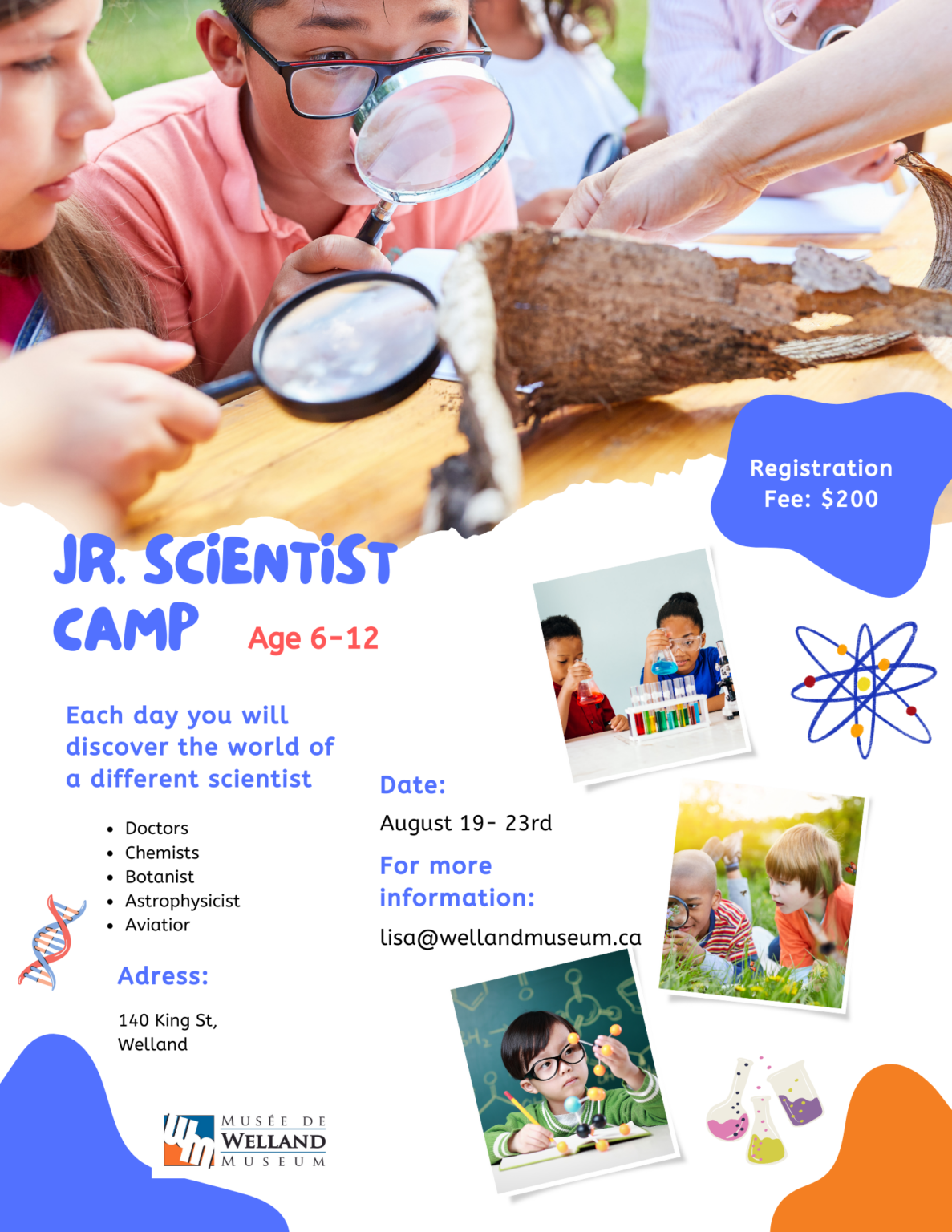 Summer Camp- Jr Scientists - Welland Museum